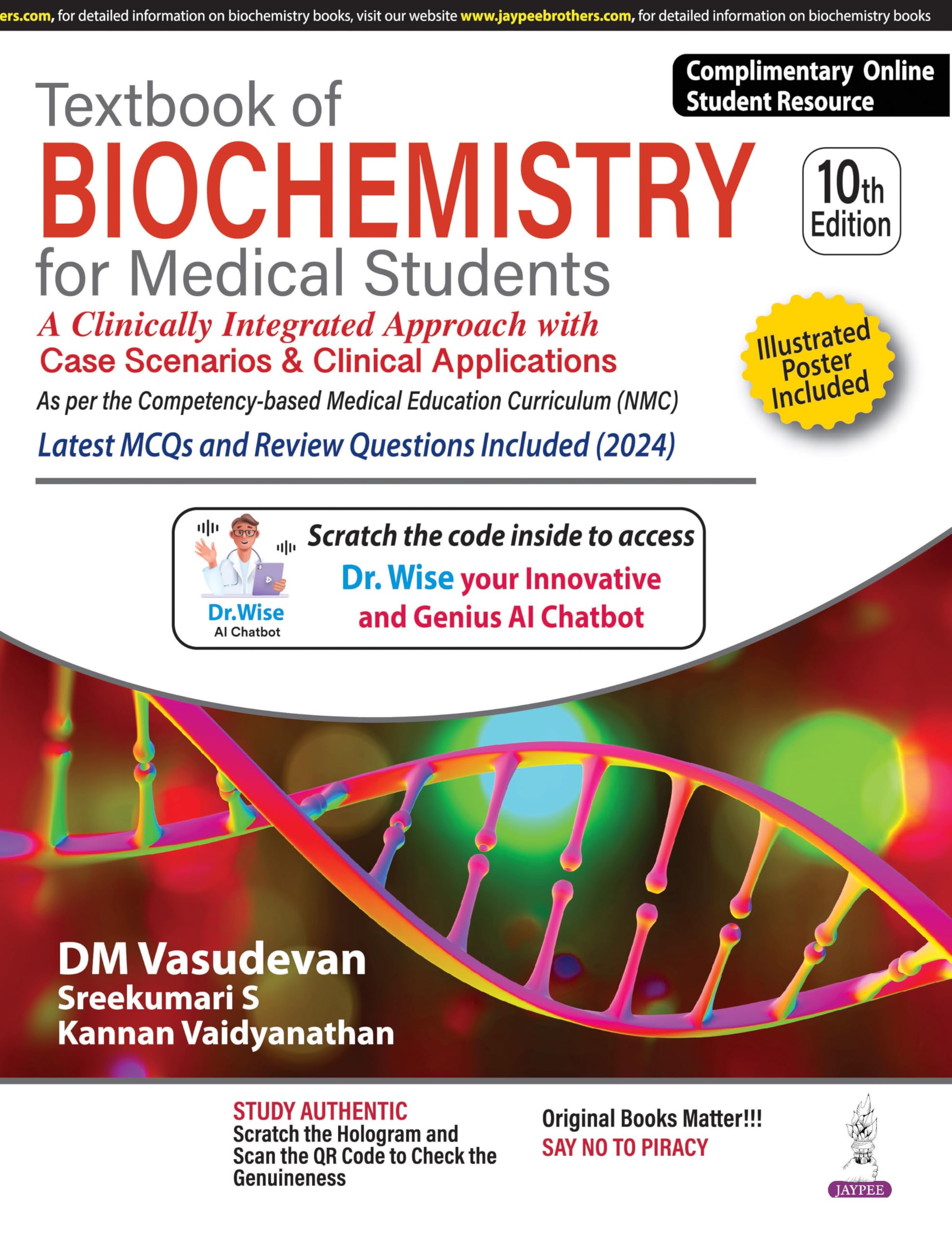 Buy TEXTBOOK OF BIOCHEMISTRY FOR MEDICAL STUDENTS, Revised Reprint 10/e Written by DM VASUDEVAN ...