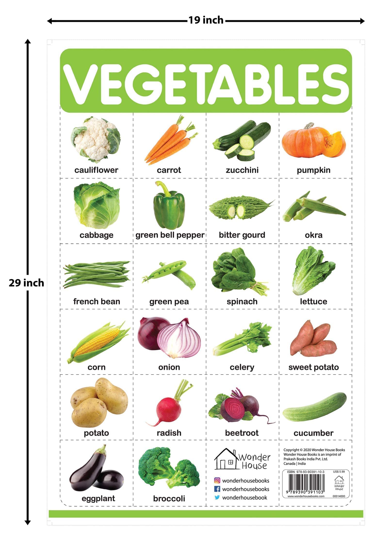 Buy Vegetables - My First Early Learning Wall Chart: For Preschool ...