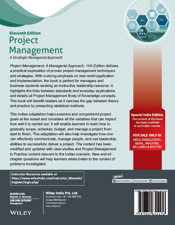 Buy Project Management, 11ed, An Indian Adaptation Written by Jack R ...